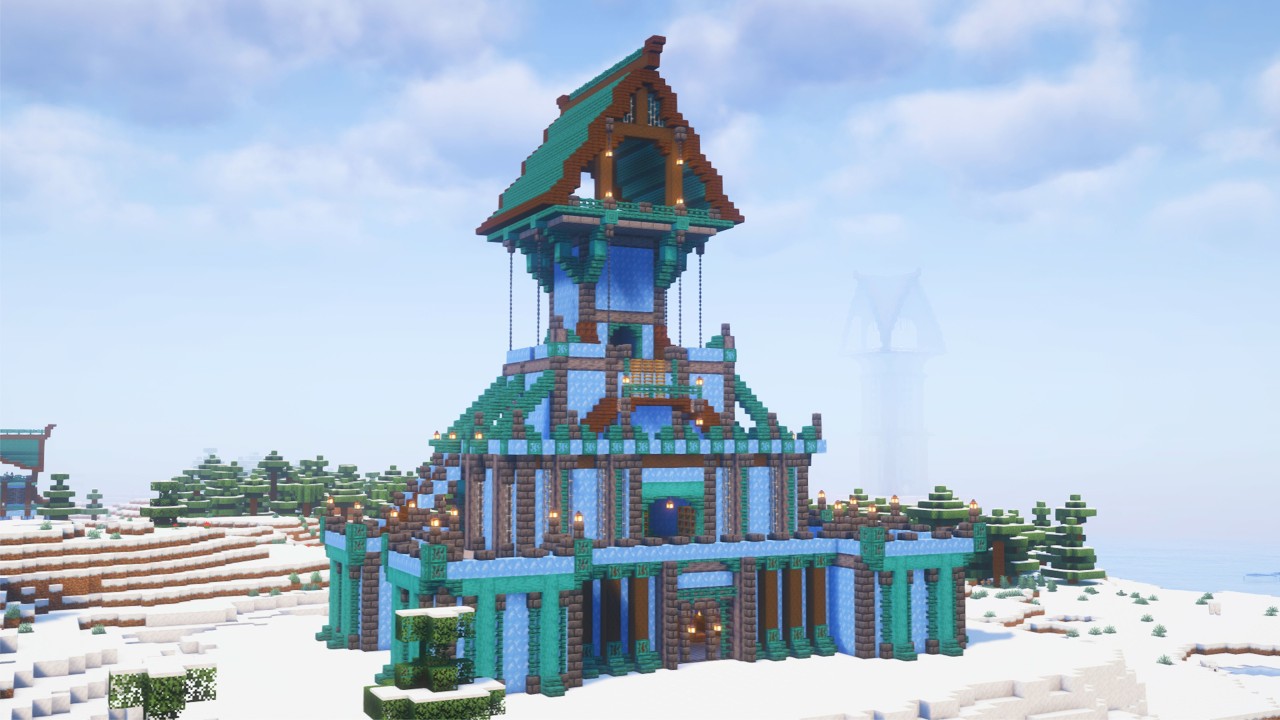 Minecraft: How to build  Ice Castle Tutorial