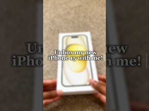 Unbox My New IPhone 15 With Me! #asmr #goviral #unboxing #shorts #iphone #yellow