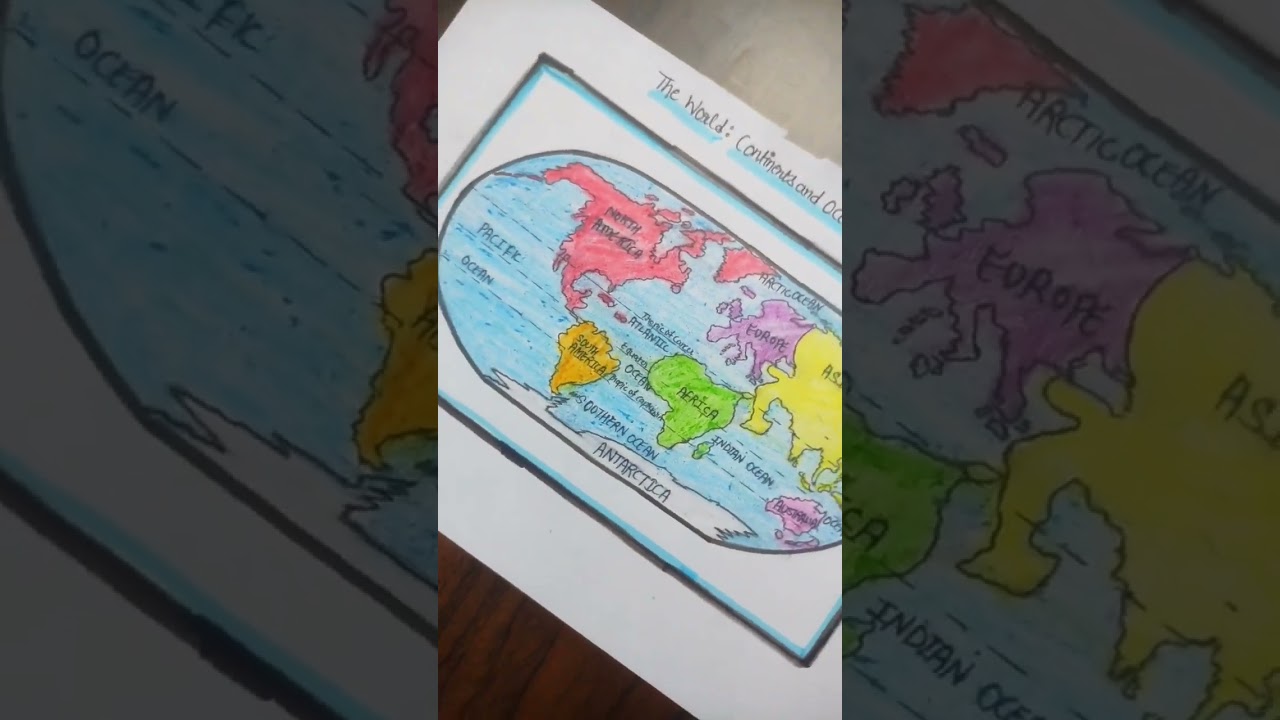 continent and ocean drawing with crayon🖍🖍🖍#viral#viralshorts#shorts#youtubeshorts#trending.