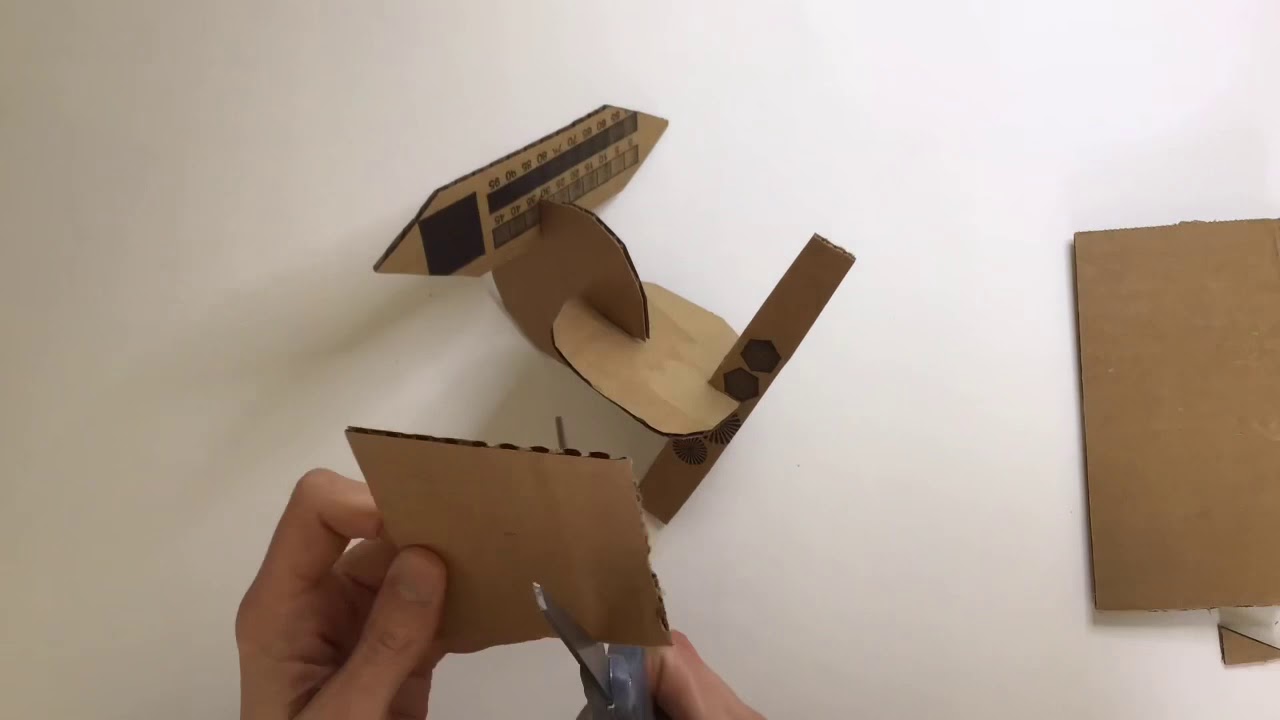 Cardboard slit sculptures for kids