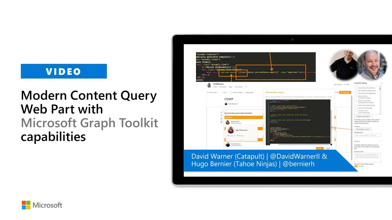 Modern Content Query Web Part with Microsoft Graph Toolkit capabilities