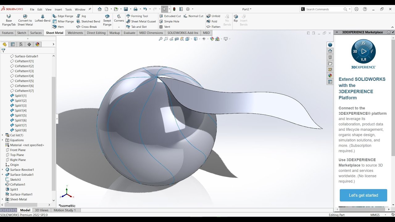 Sphere Making with sheet metal in Solidworks