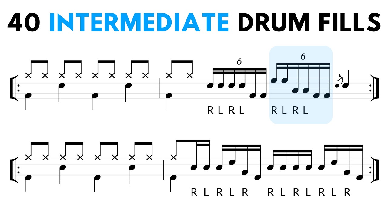 40 Intermediate Drum Fills – Play Along Exercises