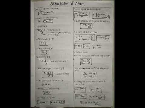 structure of atom class 11 all formulas