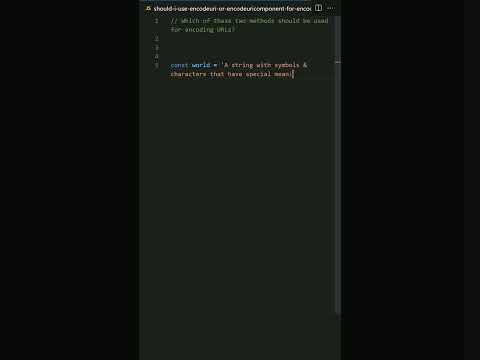 javascript - Should I use encodeURI or encodeURIComponent for encoding URLs?