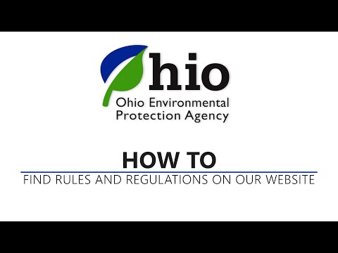 How To: Find Rules and Regulations on Ohio EPA's Website