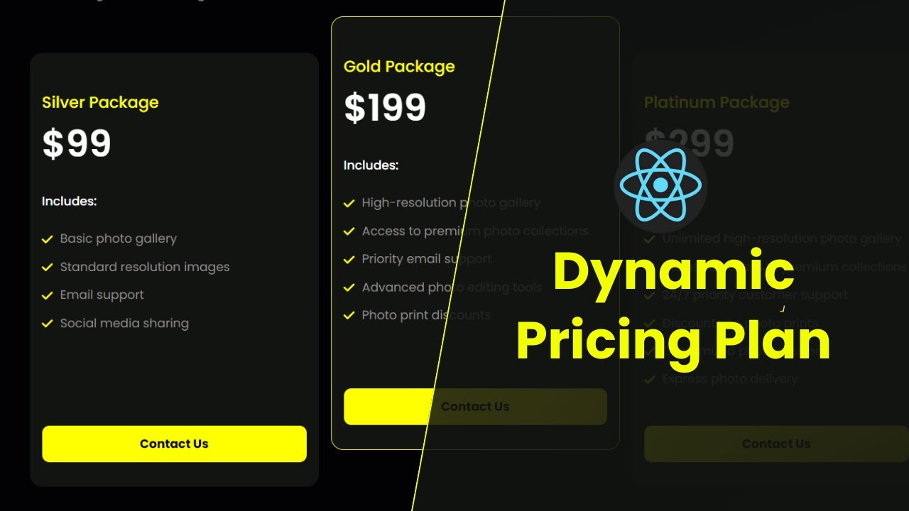 How To Make Pricing Table Using React | Price Plan on Website In React
