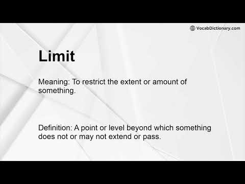 Limit Meaning