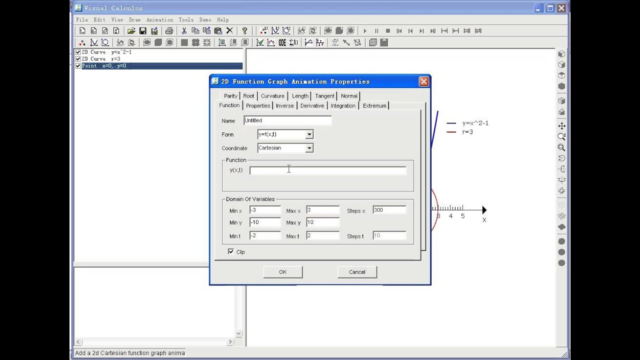 How to graph explicit function with Visual Calculus