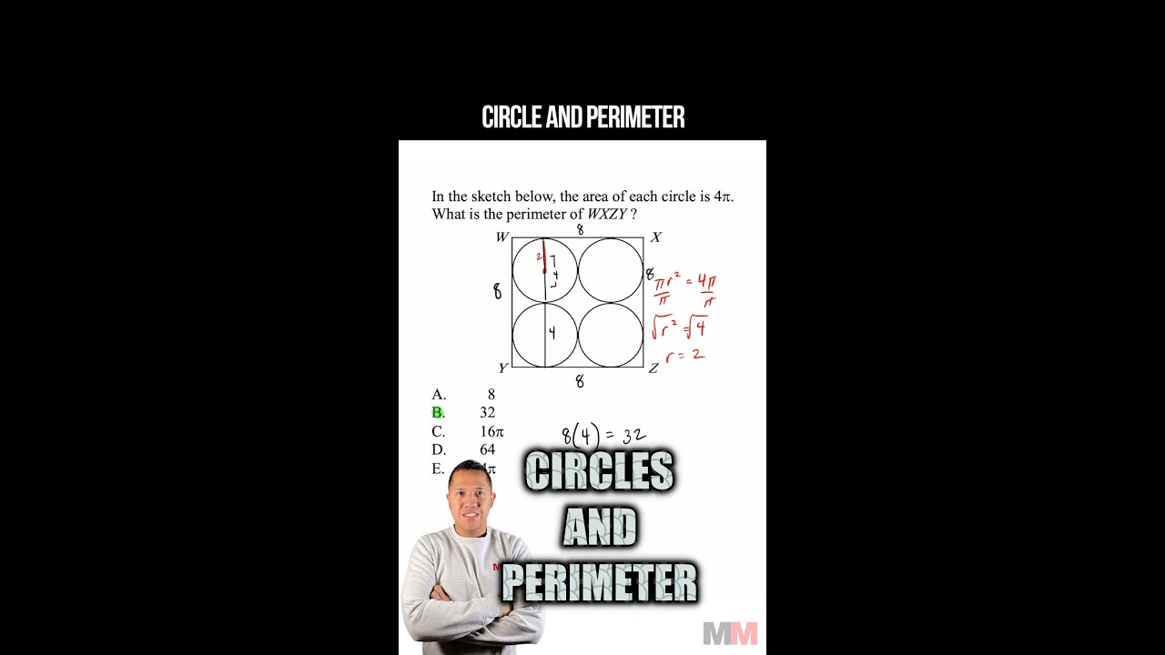 A nice Circle and Perimeter Question SAT and ACT Math