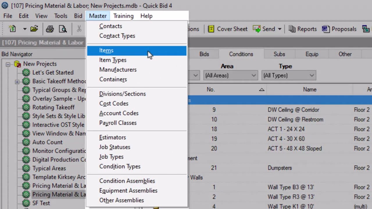 Quick Bid - Items List
