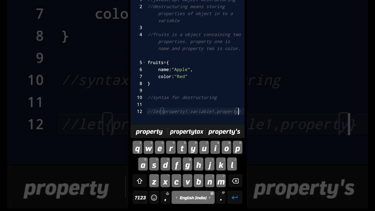 javascript object destructuring#shorts#javascript