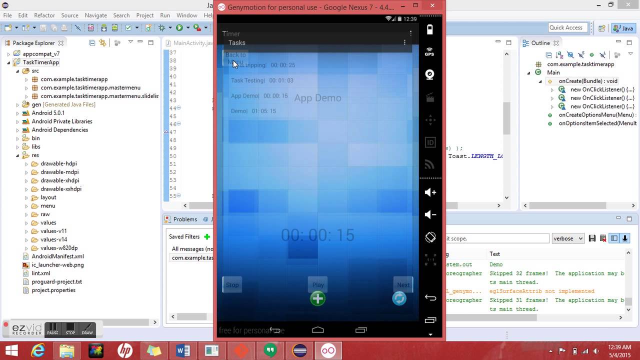 Task Timer Android App Demo