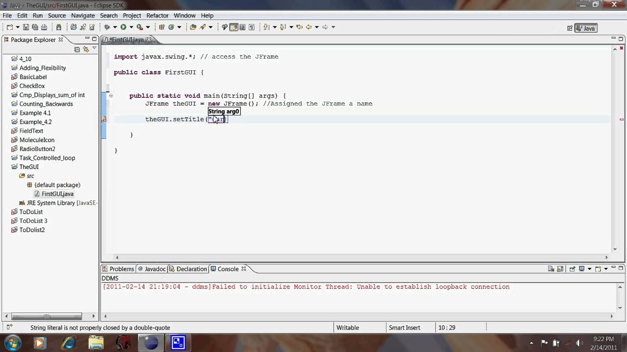 4TH Java Tutorial: Making a GUI with JAVA