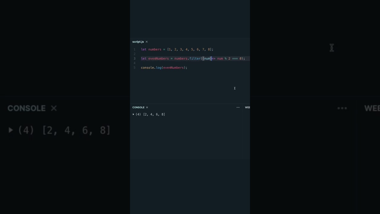 #javascript array filter method. #js #frontend #webdevelopment #webdeveloper #html #css