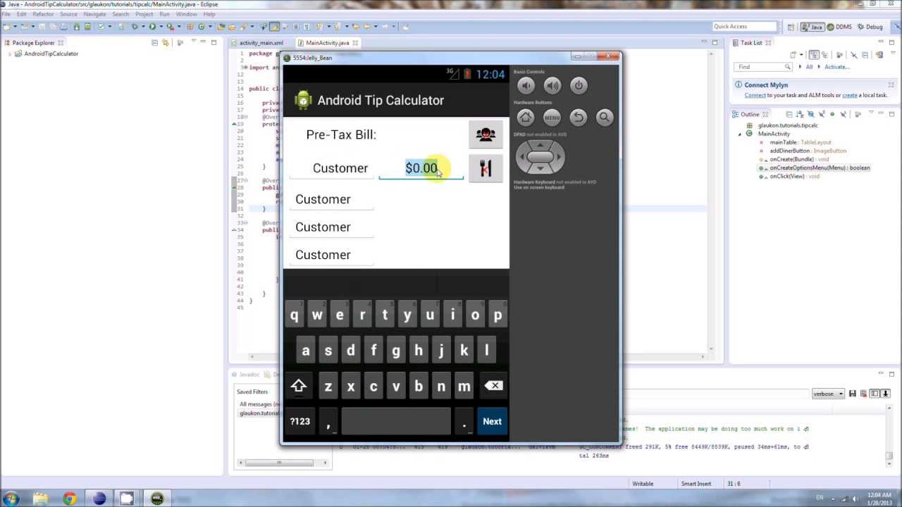 Android Tip Calculator Tutorial, Chapter 3: Java - Part 3