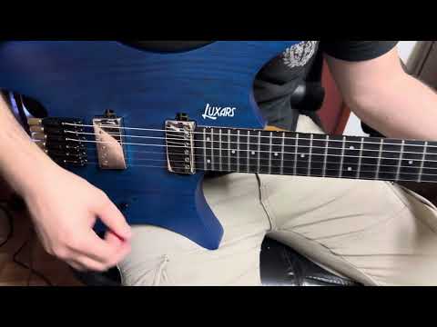 Luxars S-G62 Electric Headless Guitar Blue Ash | Reverb