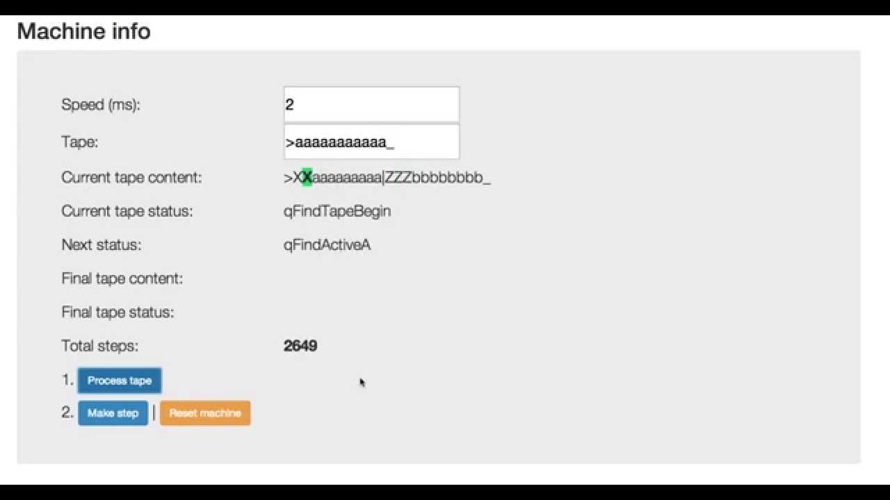 Turing machine simulator