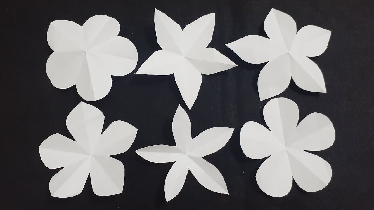 Como Cortar Flores de Papel 5 pétalas Perfeita/Molde Flor de E.V.A Fácil 🌺