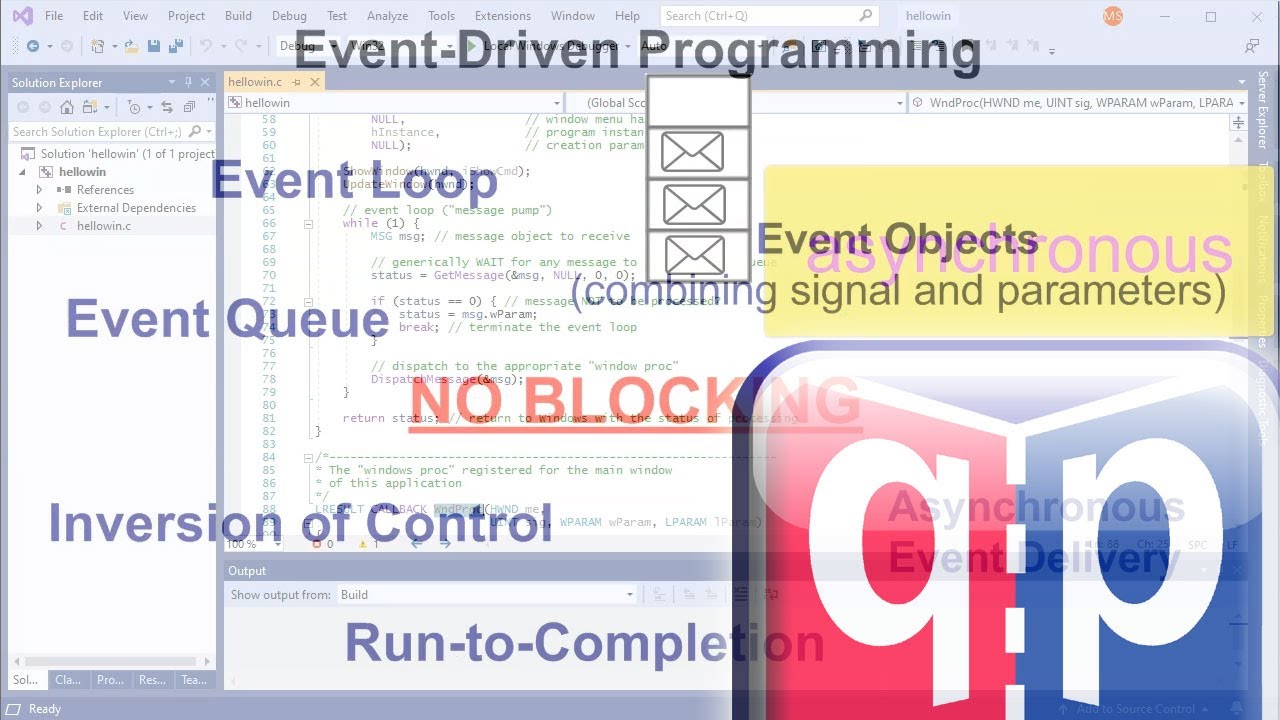 #33 Event-Driven Programming Part-1: GUI example, events, event-loop, run-to-completion, no-blocking