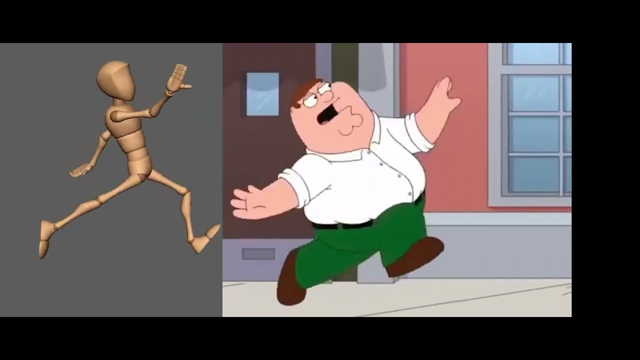 peter griffin walking reference animation
