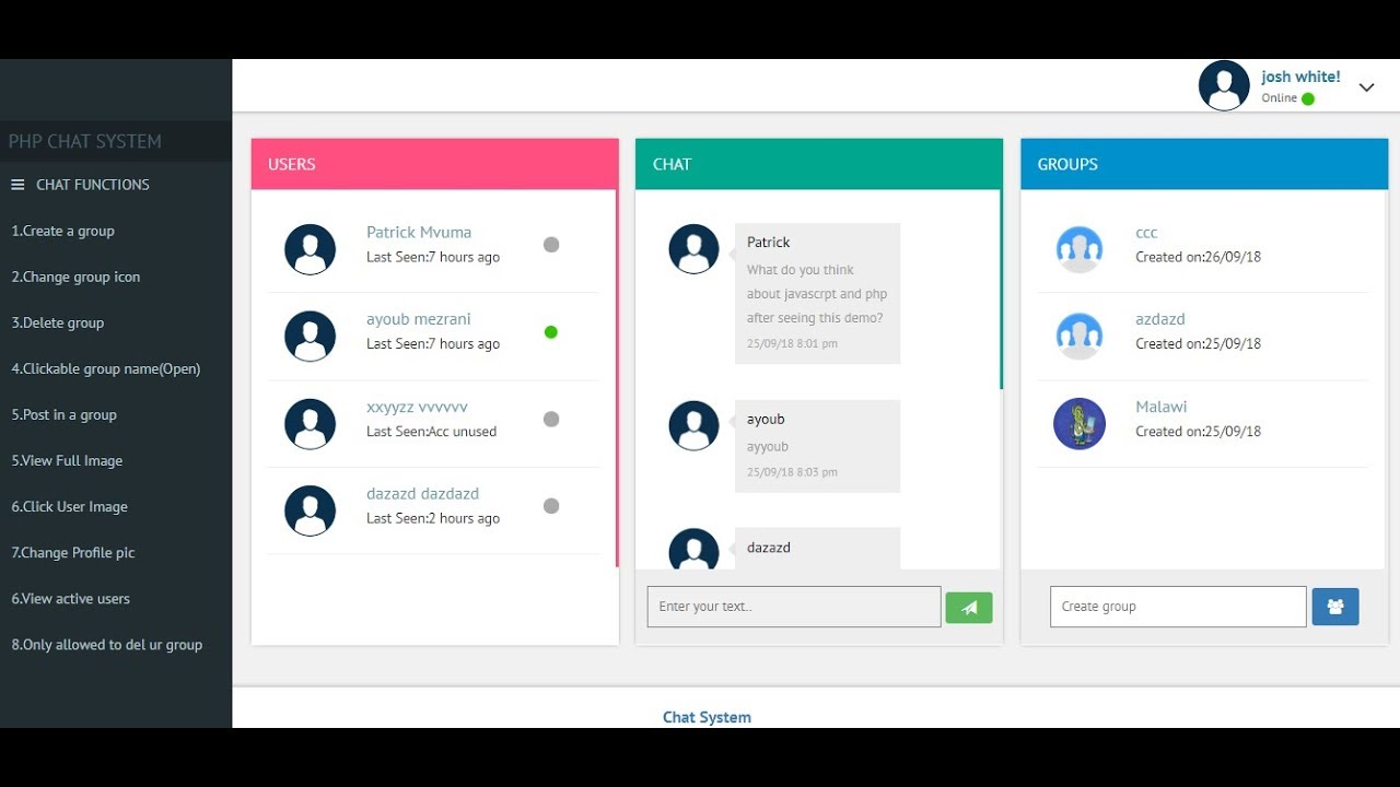 Chat Application like Messenger using PHP + Source Code