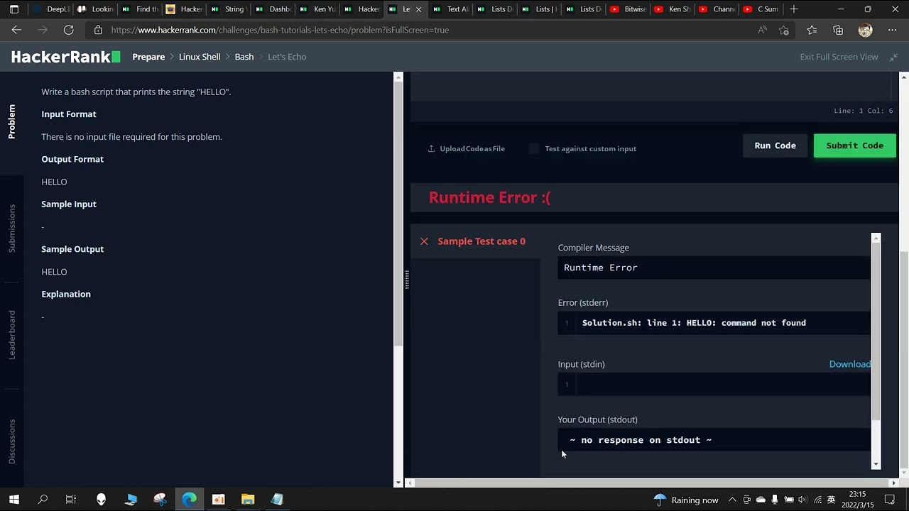 Let's Echo in Linux Shell HackerRank