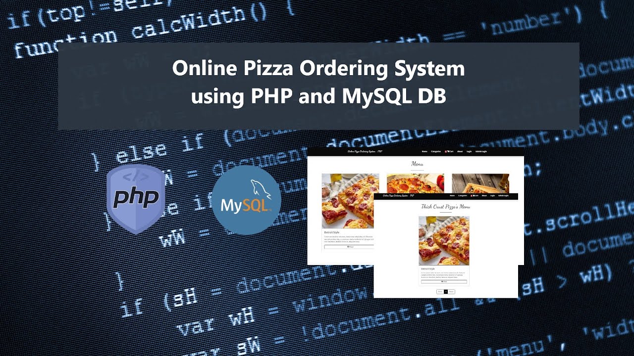 Online Pizza Ordering System in PHP Free Source Code DEMO