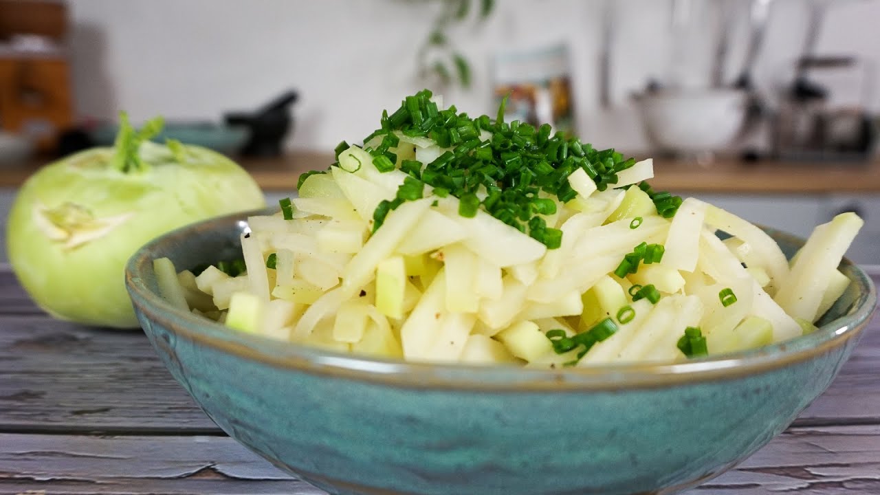 Kohlrabi paniert und gebraten, mit Kräutersauce - Einfache Rezepte