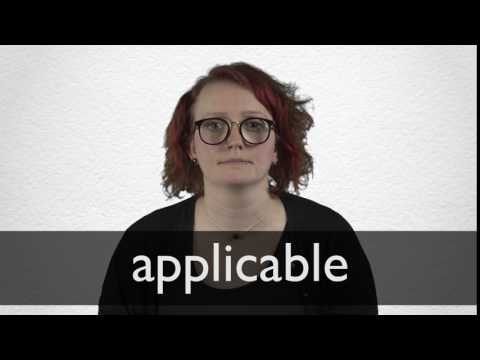 APPLICABLE definition and meaning | Collins English Dictionary