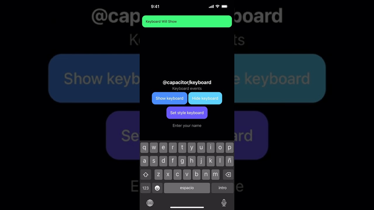 Ionic @capacitor/keyboard