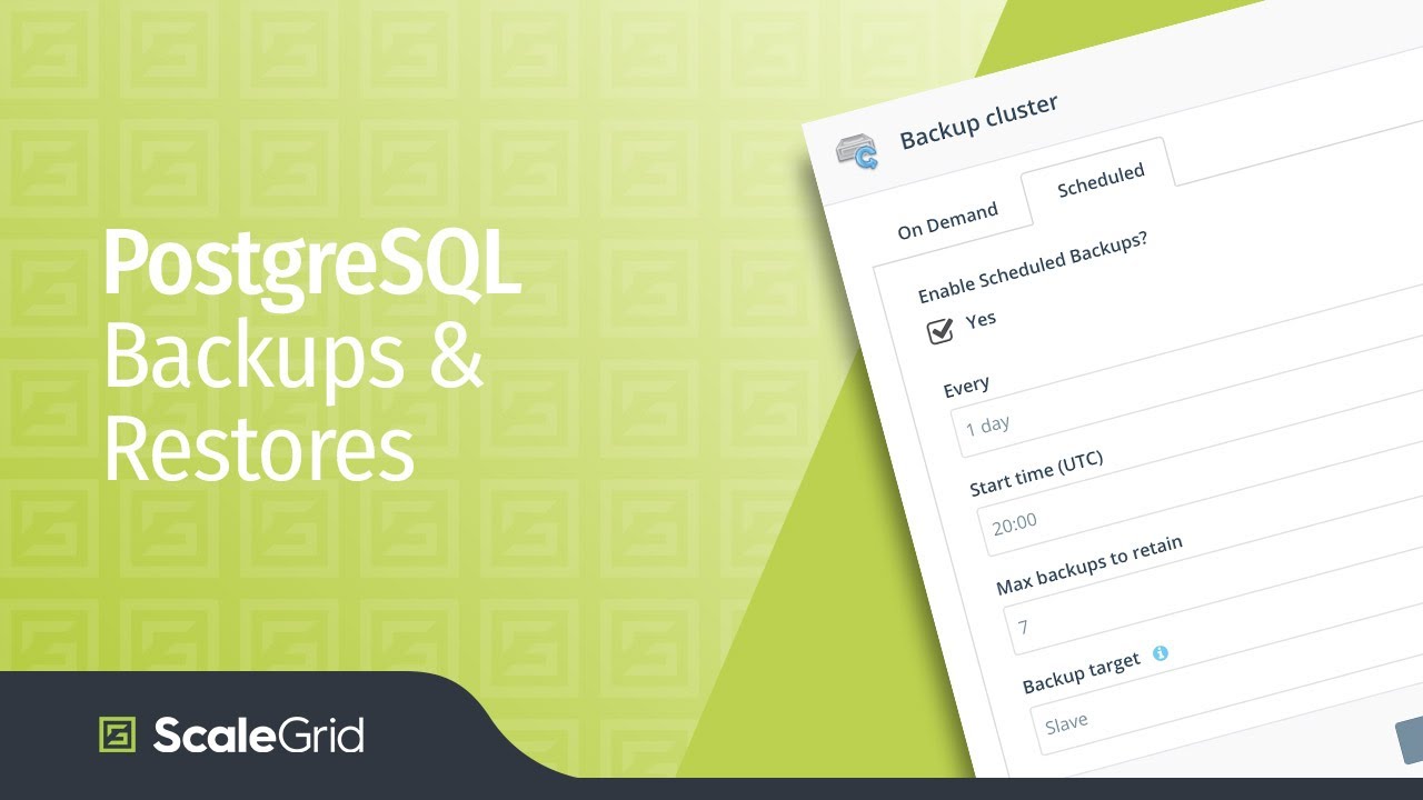 PostgreSQL Backups & Restores - ScaleGrid