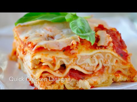 5 Ingredient EASY Chicken Lasagna with Rotisserie Chicken!  Quick Chicken Dinner
