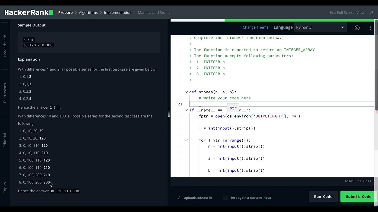 Hackerrank Manasa Stones - Python Solution
