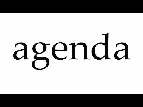 How to Pronounce agenda