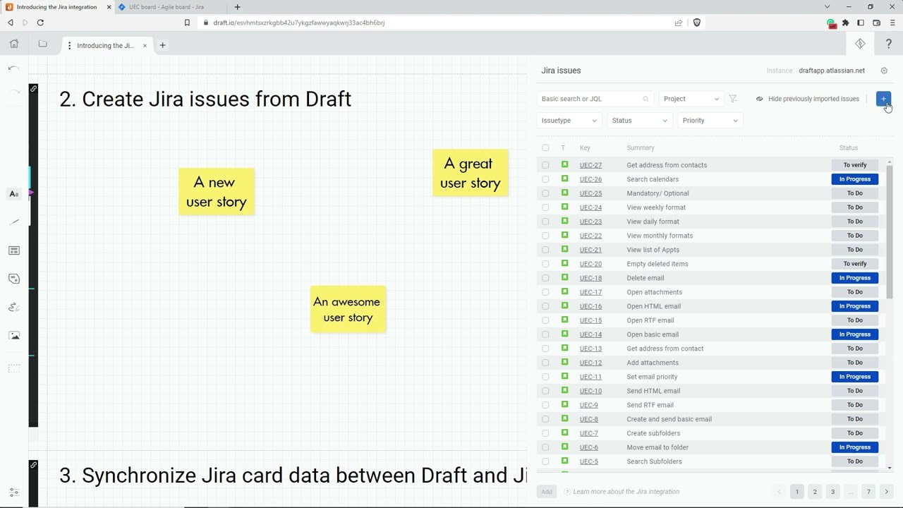 Introducing the integration between Draft io and Jira