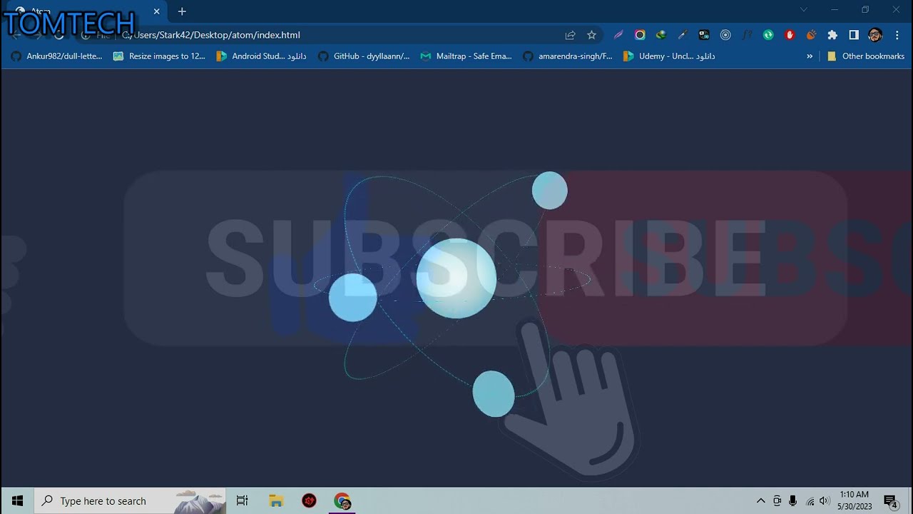 build atom animation with html and css