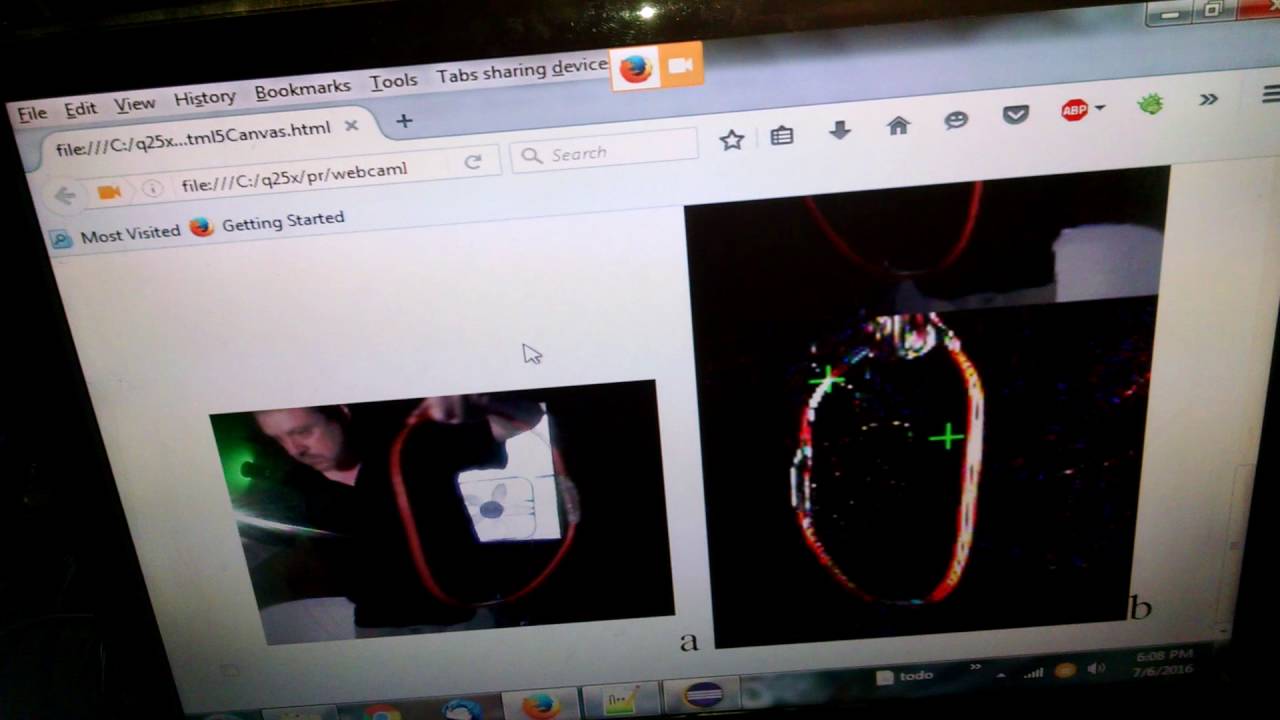 augmented reality in browser using ordinary javascript for bendable loop game controller