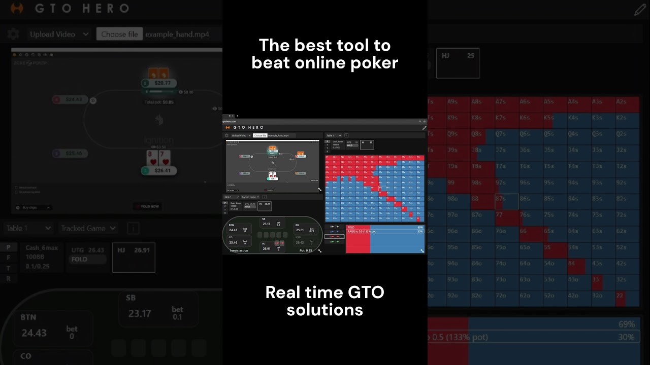 Real Time Assistance - Poker RTA - GTO Hero #tutorial #poker #gto