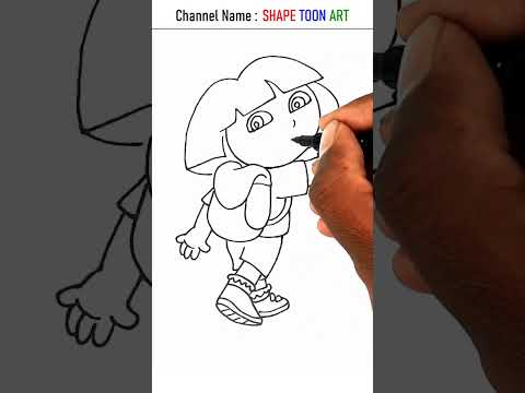 Dora drawing easy for kids - #shorts #dora #doratheexplorer #cartoon #kids #easy #art #artforkids