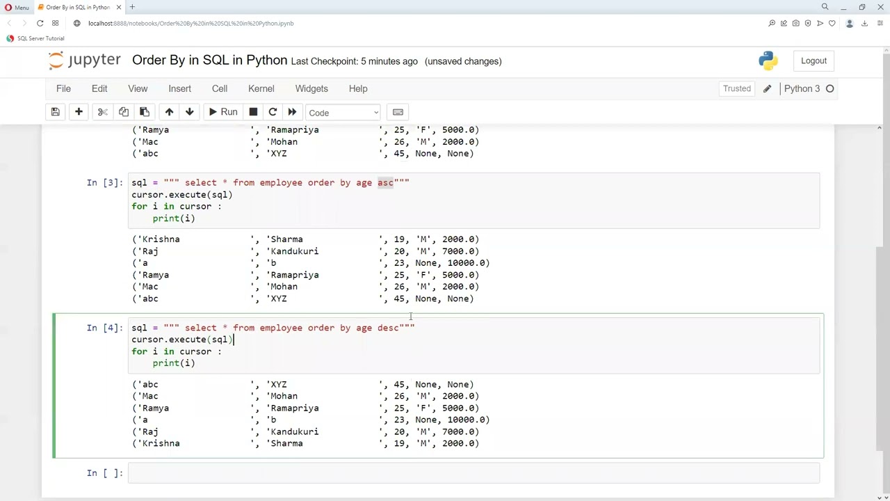 Order By or Group By in SQL in Python