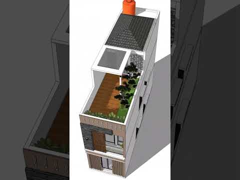Desain Ruko Minimalis Lebar 3.5 m // 2 Kamar Tidur + Rooftop #shorts #rumahidaman #ruko