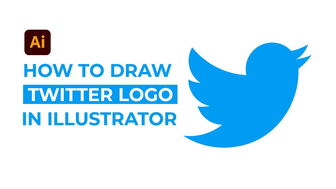 How to draw Twitter Logo In Adobe Illustrator | Adobe Illustrator Tutorial for Beginners