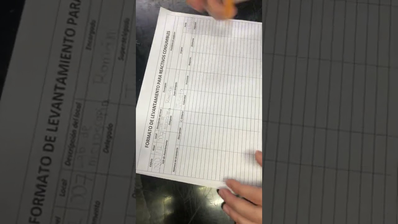 Llenado correcto de los formatos de levantamiento (formato para material consumible). Video 1