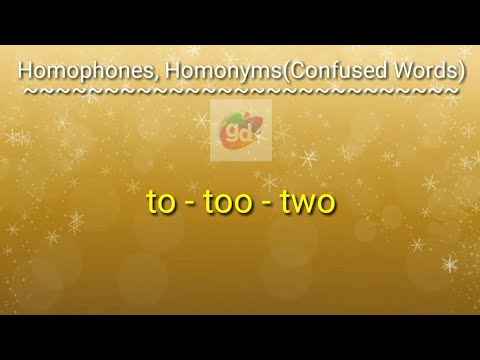to-too-two Confused Words(Homophones,Homonyms) Meaning with Example||Googul Dictionary||