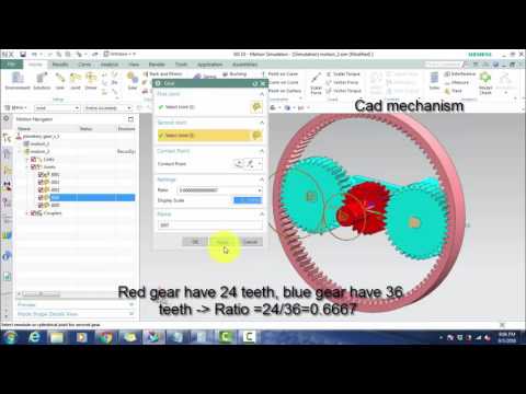 planetery gear mechanism transmission part 1 nx motion simulation ...