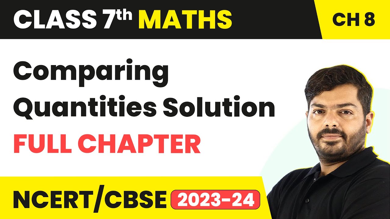Class 7 Maths Chapter 8 | Comparing Quantities Full Chapter R.D Sharma Solution