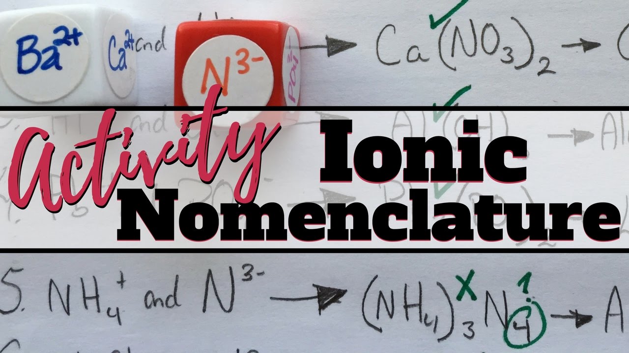 Teaching Ionic Compounds and Ionic Bonding - Ionic Nomenclature Dice Activity