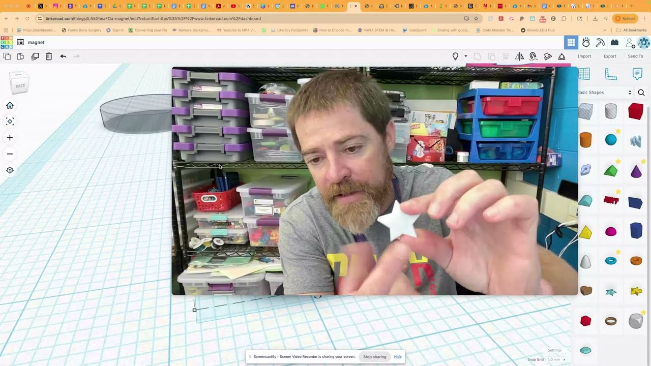 3D design magnet magnet hole   Tinkercad   Screencastify   August 19, 2025 11 11 AM