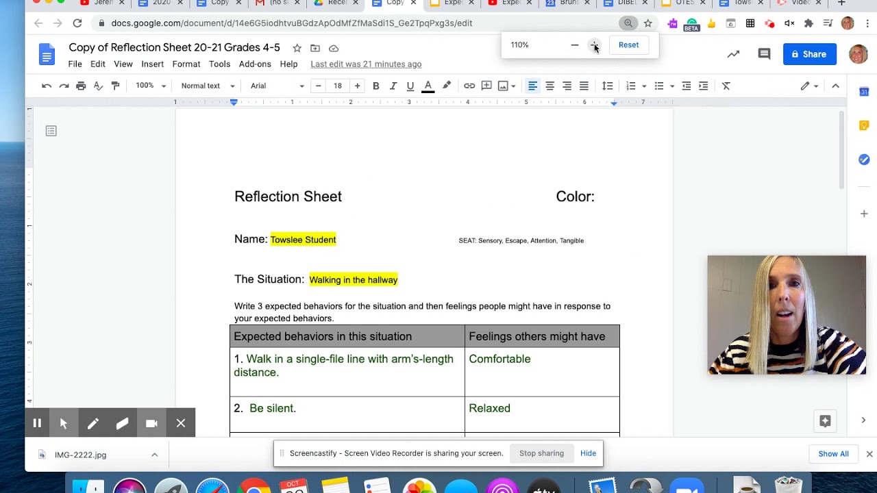 4th & 5th Reflection Sheet